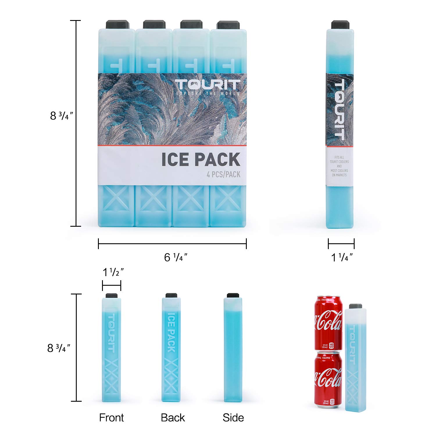 TOURIT Lunch Bag and 4 Ice Packs Bargain Perfect Combination