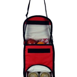 Ensign Peak Deluxe Insulated Lunch Sack with Adjustable Strap, Zipper Pocket and Leak Proof, Red