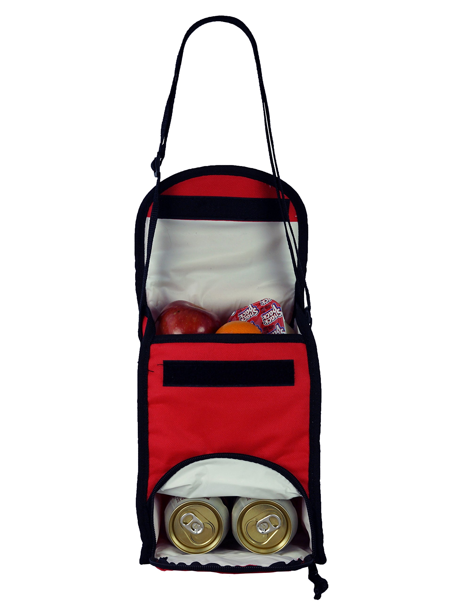 Ensign Peak Deluxe Insulated Lunch Sack with Adjustable Strap, Zipper Pocket and Leak Proof, Red