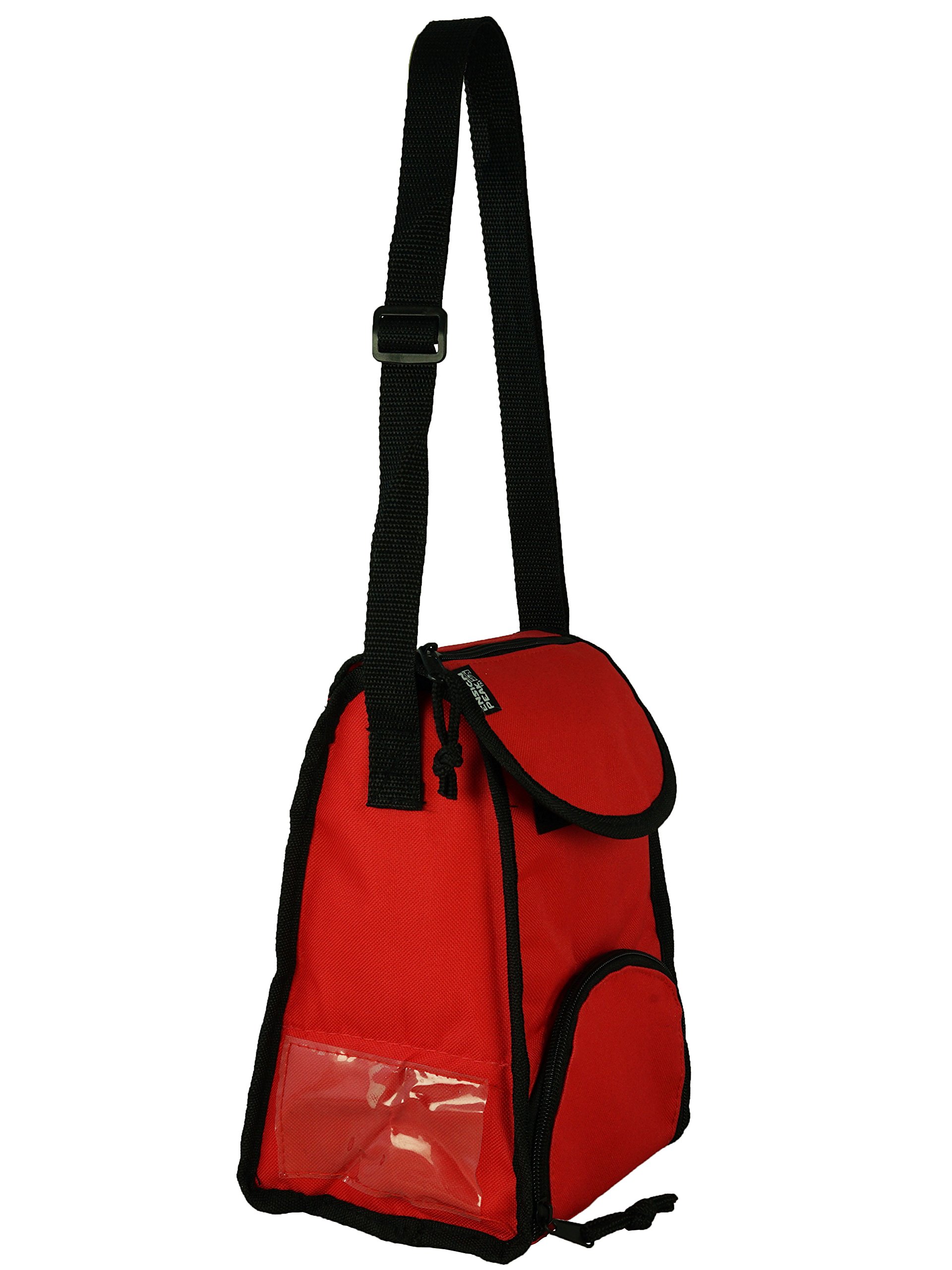 Ensign Peak Deluxe Insulated Lunch Sack with Adjustable Strap, Zipper Pocket and Leak Proof, Red