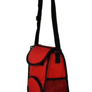 Ensign Peak Deluxe Insulated Lunch Sack with Adjustable Strap, Zipper Pocket and Leak Proof, Red