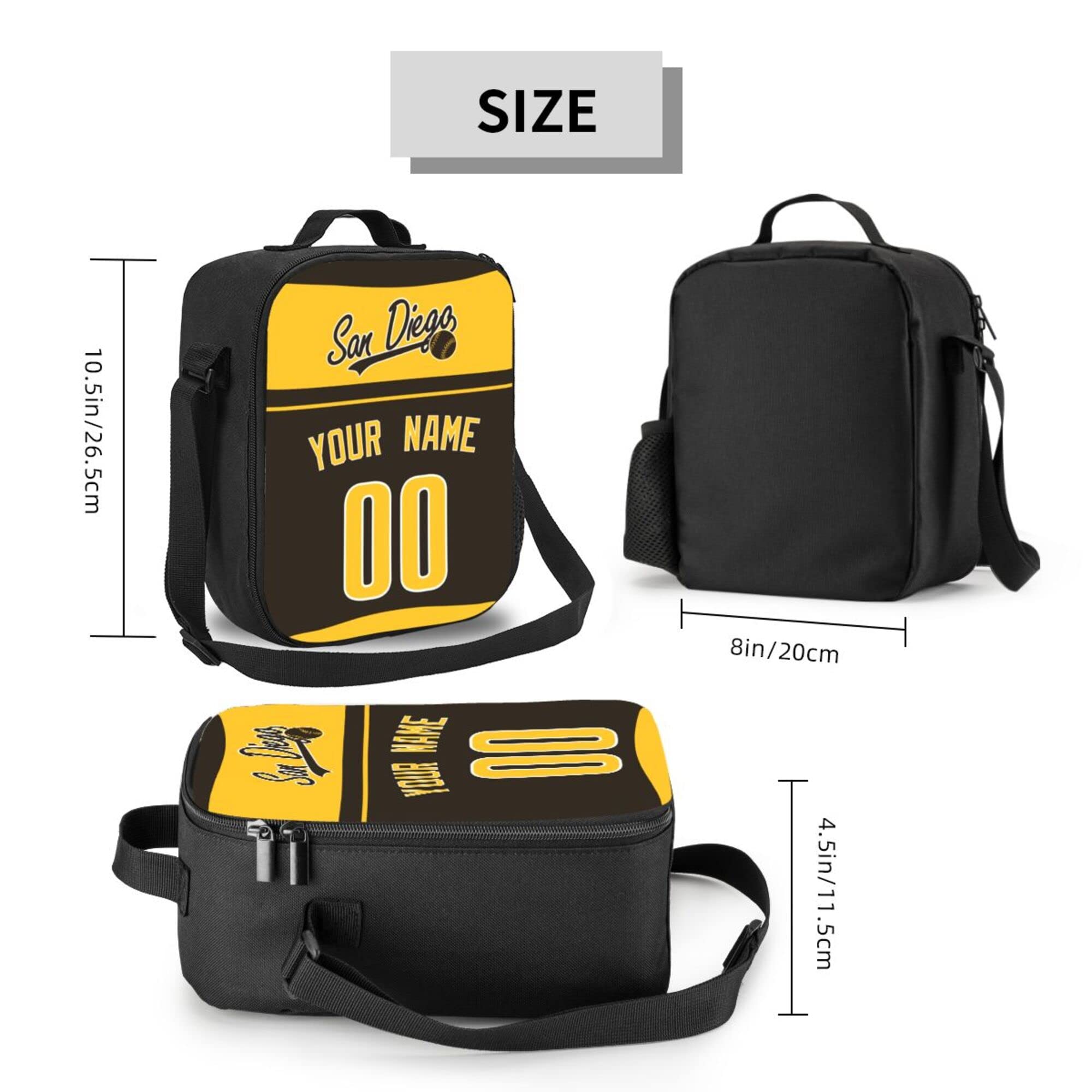 INAOO Lunch Bag San Diego Personalized Lunch Box Backpack Gifts for Men Women