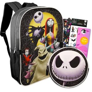 disney nightmare before christmas backpack with lunch box - bundle with 16” nightmare before christmas backpack, lunch bag, stickers, bookmark, more | nightmare before christmas school bag.