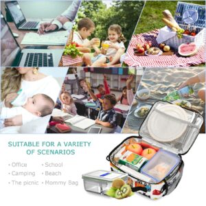 XDMXY Reusable Lunch Bags for Boys Girls, Shoulder Bag LunchBox Bags Container for School Work Picnic (A-03)