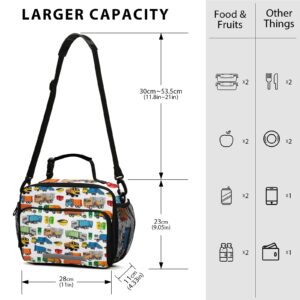 XDMXY Reusable Lunch Bags for Boys Girls, Shoulder Bag LunchBox Bags Container for School Work Picnic (A-03)