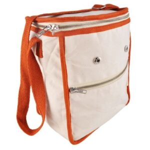 Wool Insulated Organic Cotton Lunch Bag - Orange Trim