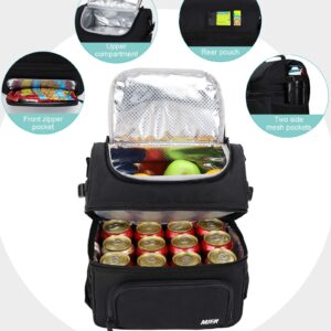 MIER Dual Compartment Lunch Bag Tote with Shoulder Strap with Long Lasting Freezer Pack