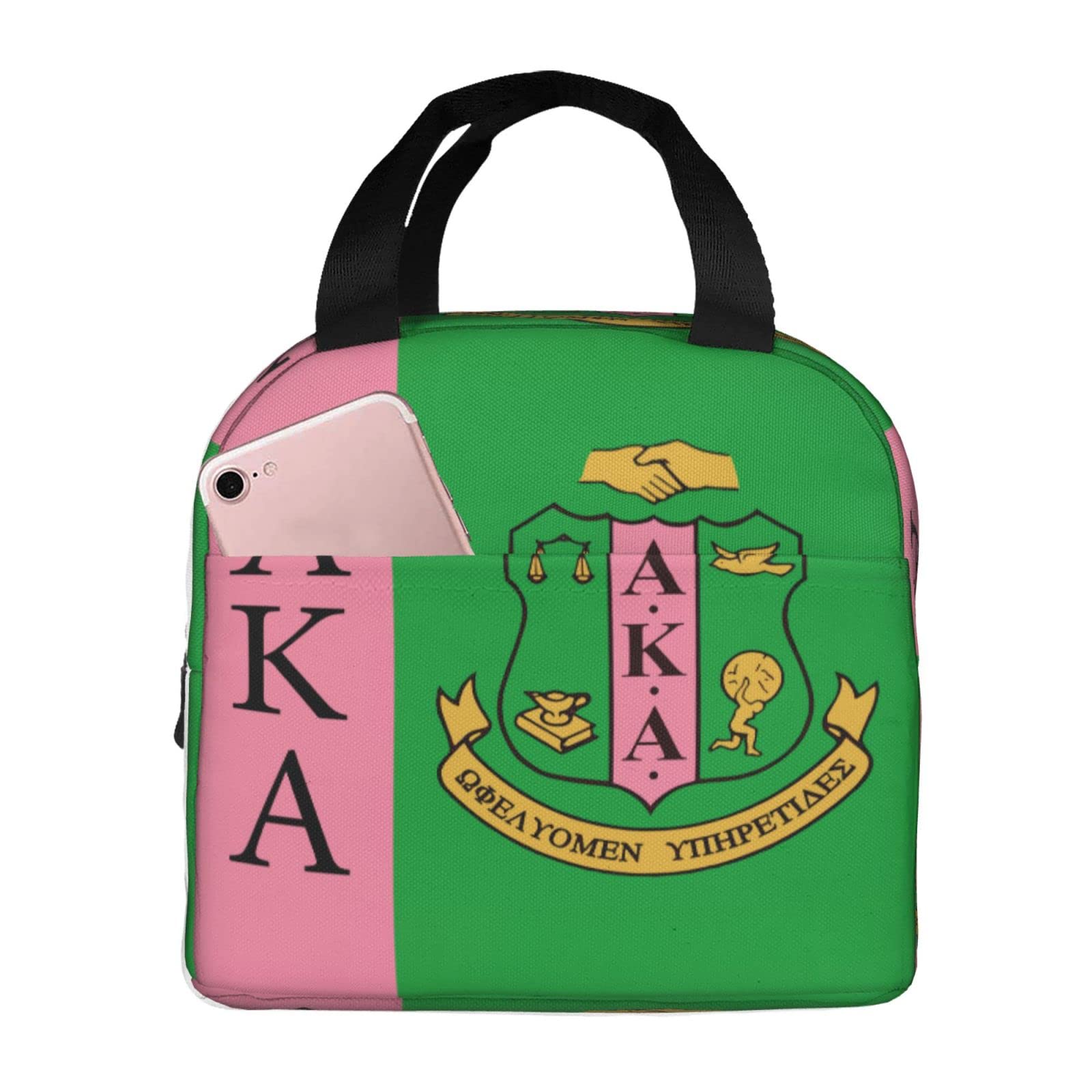 Sorority Gifts Lunch Bags Insulated Lunch Box Portable Foldable Lunch Bags Adult Reusable Lunch Tote Bag For Work Picnic Travel Camping Totes Bag Paraphernalia Bag(Pink-2)