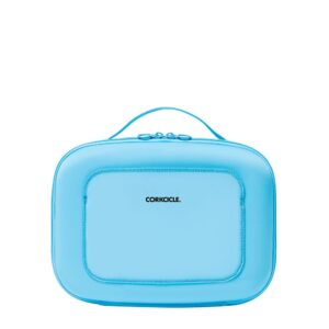 corkcicle crushproof cooler lunch box, reuseable water resistant insulated lunch box, perfect for traveling with wine, beer, ice packs, and lunches, santorini neoprene, back to school