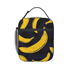 bqiuulo pop art banana lunch bag for men women tote insulated cooler bags reusable lunch box for college work office picnic one size