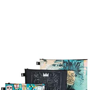 LOQI Museum Zip Pockets, (Set of 3), Jean Michel Basquiat