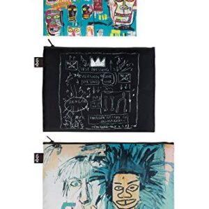 LOQI Museum Zip Pockets, (Set of 3), Jean Michel Basquiat