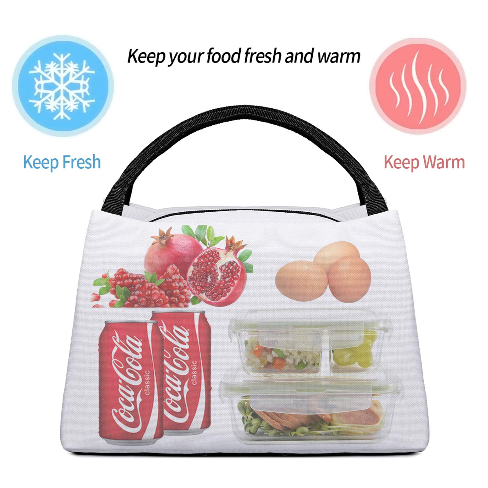 ASYG Gothic Occult Lunch Bag, Bat Print Tote Meal Bag Lunch Holder for Work Outdoor Picnic