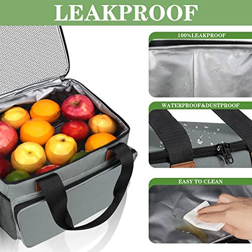 Lunch Bag for Women/Men by RERUICO, Large Reusable Recycled Lunch Coooler Bag for Men Women Adult, Insulated Leakproof Lunch Box with Adjustable Shoulder Strap for Travel Picnic