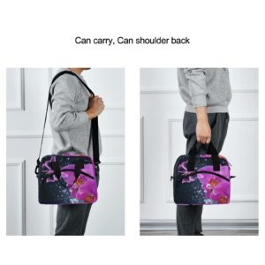 ALAZA Orchid Butterfly Lunch Tote Bags for Women Leakproof Lunch Bag lunch Box Lunch Cooler Bag(228ri1b)