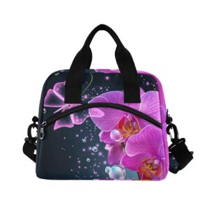 ALAZA Orchid Butterfly Lunch Tote Bags for Women Leakproof Lunch Bag lunch Box Lunch Cooler Bag(228ri1b)