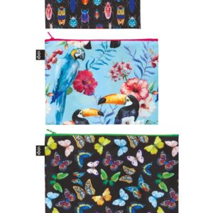 LOQI WILD Insects, Bird, Butterflies Zip Pockets