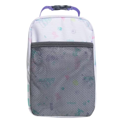 adidas Santiago 2 Insulated Lunch Bag, Icon Brand Love White/Flash Aqua Blue/Light Purple, One Size