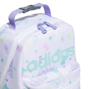 adidas Santiago 2 Insulated Lunch Bag, Icon Brand Love White/Flash Aqua Blue/Light Purple, One Size