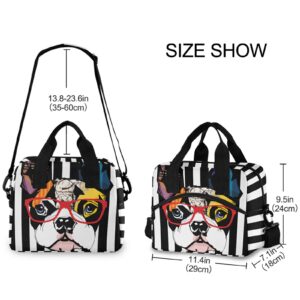 ALAZA French Bulldog Lunch Bags for Women Leakproof Crossbody Lunch Bag Lunch Bag with Shoulder Strap lunch Box Purse Lunch Cooler Bag(228be3e3) for Women,Nurse,Teachers