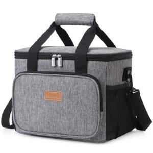 Lifewit 15L Collapsible Cooler Bag and 7L Insulated Lunch Bag Grey