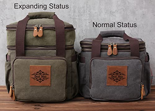 Personalized Cooler Bag, Groomsmen Gift Cooler, Insulated Double Compartment Lunch Cooler Bag, Reusable Lunch Box for Office Work Picnic Beach, Grey