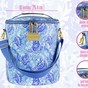 Lilly Pulitzer Blue Insulated Beach Cooler with Adjustable Strap, Turtley Awesome