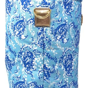 Lilly Pulitzer Blue Insulated Beach Cooler with Adjustable Strap, Turtley Awesome