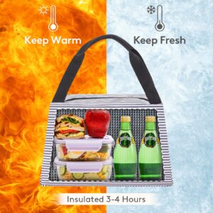 Lifewit 15L Collapsible Cooler Bag Black and 7L Insulated Lunch Bag Stripes