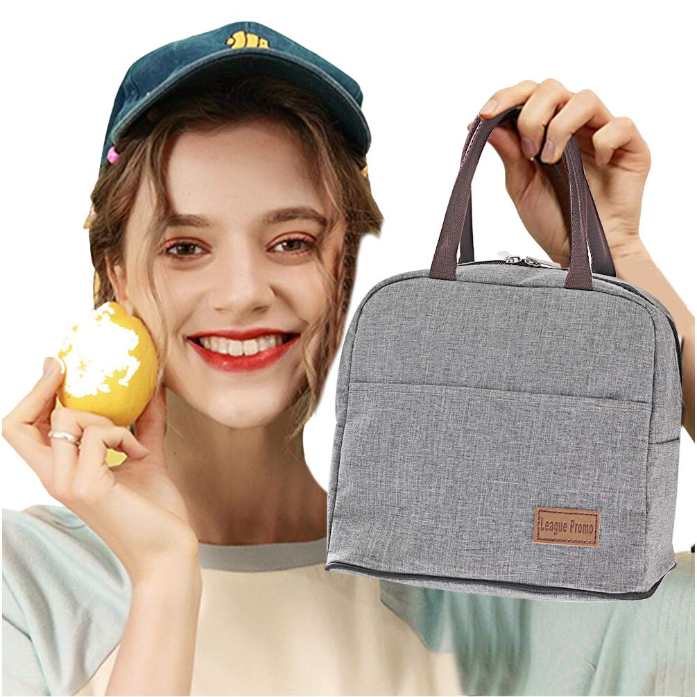 Lunch Bag Large Reusable Insulated Lunch Bags for Women Men Tote Bag Adult Lunch Box Organizer Holder Container (grey)