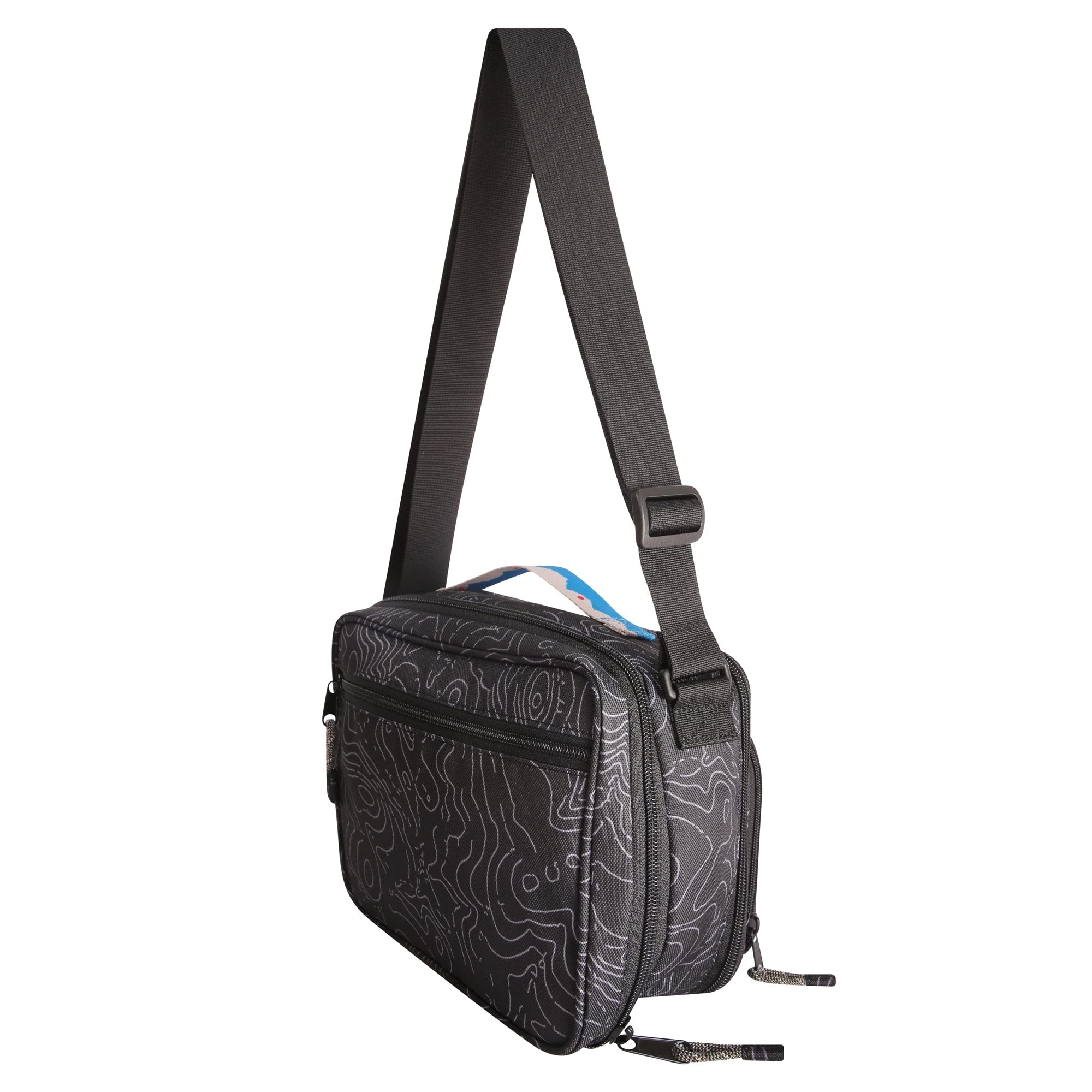 KAVU Passagrille Cooler Bag Insulated Crossbody Can Bag - Black Topo