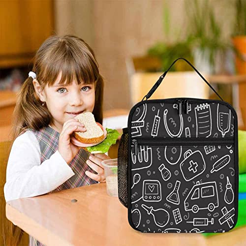 MINBHEBYUD Nurse Lunch Bag for Men Women Adults, Insulated Lunch Bags for Office Work, Reusable Portable Lunch Bag