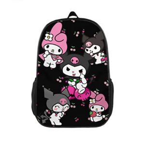 Dreuingb Cute Backpack 3 Pcs Set with Lunch Box and Pencil Case 17 Inch Large Capacity Backpacks Lightweight Laptop Bag