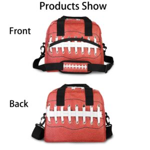 Insulated Lunch Bag for Women Men Red Sport American Football Lunch Box Reusable Lunch Cooler Bag Large Lunch Tote Bag for Work Picnic Travel School