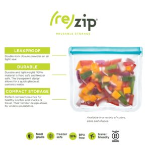 rezip Lay-Flat Snack Leakproof Reusable Storage Bag 2-Pack (Clear)