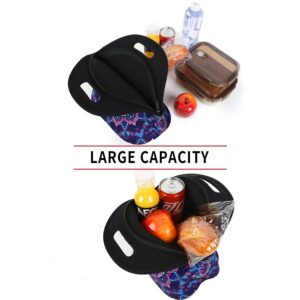 Neoprene Lunch Bag Women Insulated Cute Lunch Bag Tote Reusable Waterproof Cooler Animal Lunchbox Handbag Gift for Shopping Gourmet Tote with Zipper Work Picnic（mandala