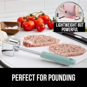 Gorilla Grip Silicone Oven Mitts Set and Meat Tenderizer, Both in Mint Color, Oven Mitts are Heat Resistant, Meat Tenderizer has Smooth and Textured Side, 2 Item Bundle