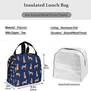 SHENGBAO Insulated Lunch Bags Australian Cattle Red Heeler Simple Dog Breed Navy Water-Resistant Thermal Lunch Box For Work, one size