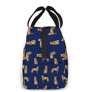 SHENGBAO Insulated Lunch Bags Australian Cattle Red Heeler Simple Dog Breed Navy Water-Resistant Thermal Lunch Box For Work, one size