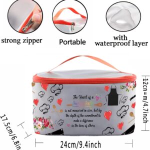 PXTIDY Lunch Lady Cosmetic Bag Lunch Lady Appreciation Gift Cook Lunch Lady Toiletry Case Lunch Server Gift Cafeteria Worker Travel Organizer (grey-LT)