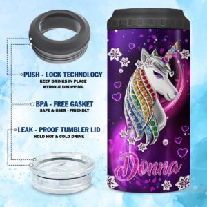 KOIXA Unicorn Can Cooler Insulated 4-in-1 16 Oz She Is Beauty She Is Grace She Can Stab You In The Face Stainless Steel Can Holder Travel Cup Funny Sarcastic Gifts For Women