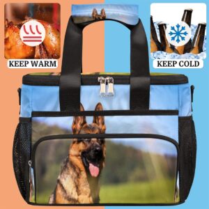 Bardic Cooler Lunch Bag German Shepherd Dog Insulated Lunch Box Grocery Bag Travel Cooler ，24-Can (15L)