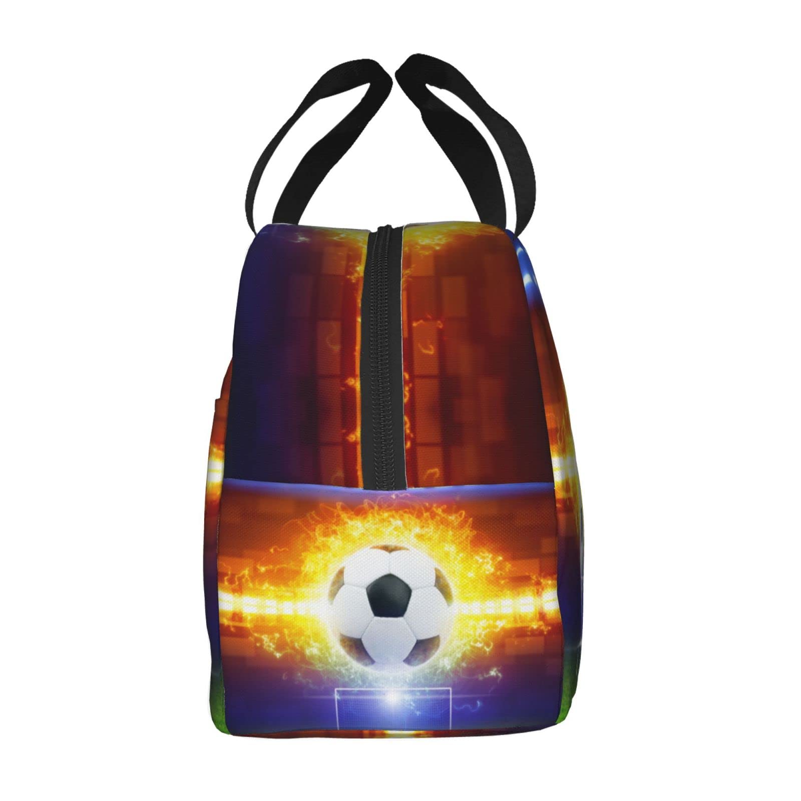 Echoserein Cool Soccer Ball Lunch Bag Fun Insulated Lunch Box Reusable Lunchbox Waterproof Portable Lunch Tote For Men Women Girls Boys