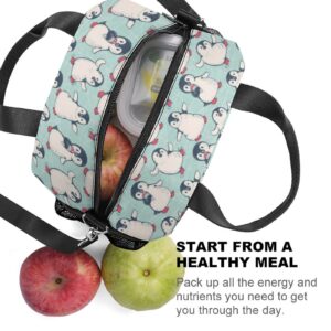 Cute Penguin Lunch Bag for Women Men, Portable Insulated Lunch Box, Lunch Tote Bag for Work Outdoor