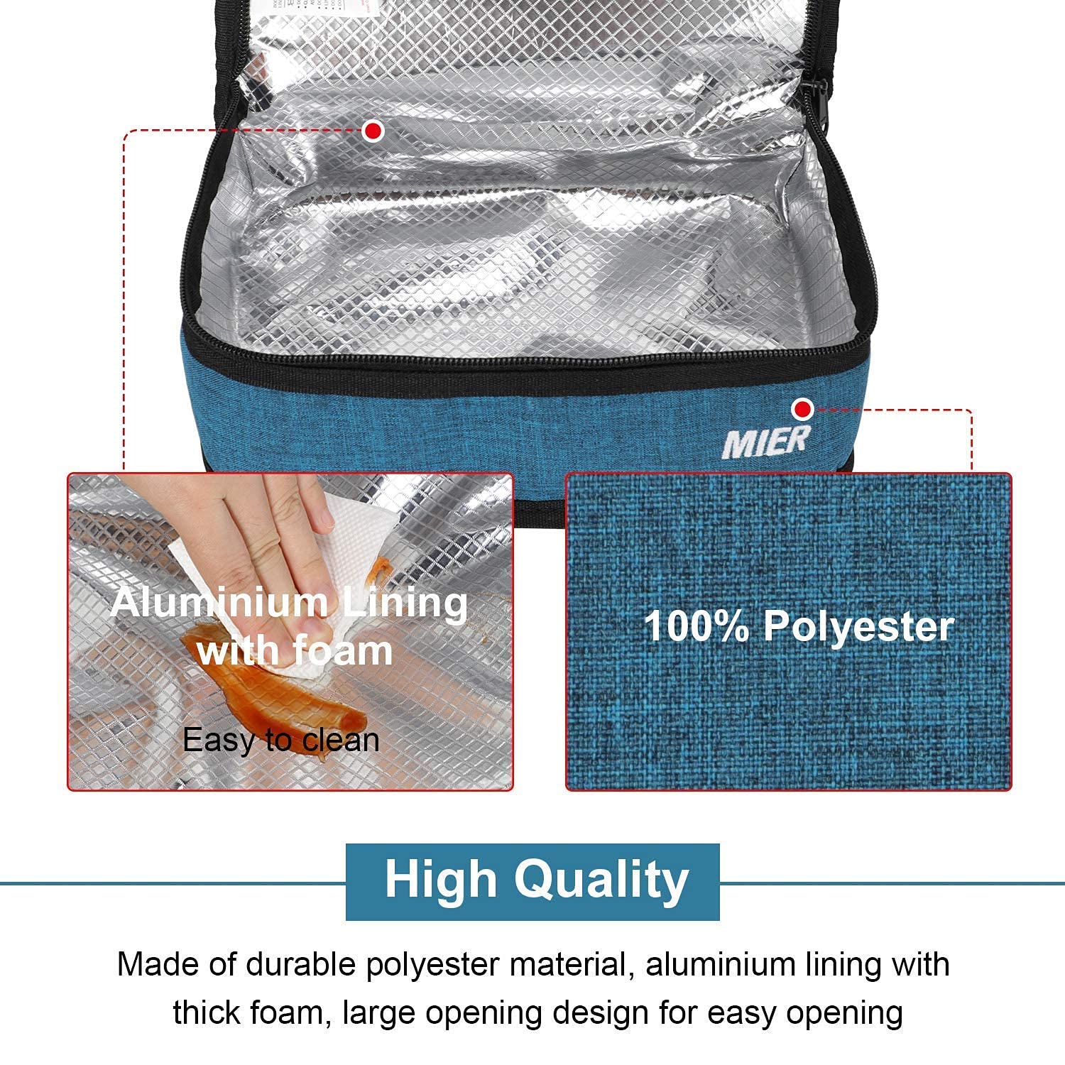 MIER Portable Thermal Insulated Cooler Bag Mini Lunch Bag for Kids