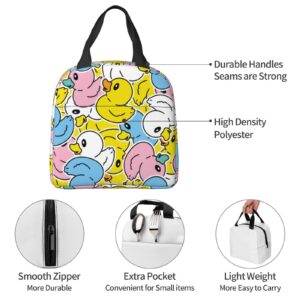 Echoserein Duck Lunch Bag Cute Insulated Lunch Box Reusable Lunchbox Waterproof Portable Lunch Tote For Women Men Girls Boys