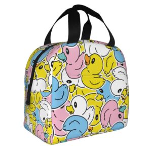 Echoserein Duck Lunch Bag Cute Insulated Lunch Box Reusable Lunchbox Waterproof Portable Lunch Tote For Women Men Girls Boys