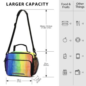 Glaphy Watercolor Rainbow LGBT Pride Lunch Bag, Cooler Lunch Tote Box Insulated Lunch Bags Food Container for Men Women Kids