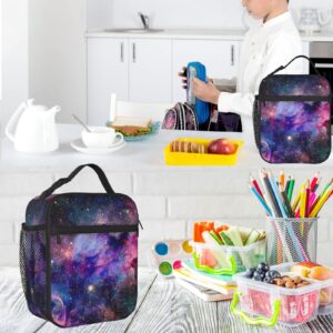 PrelerDIY Galaxies Lunch Box - Insulated Lunch Bags for Women/Men/Girls/Boys Detachable Handle Lunchbox Meal Tote Bag