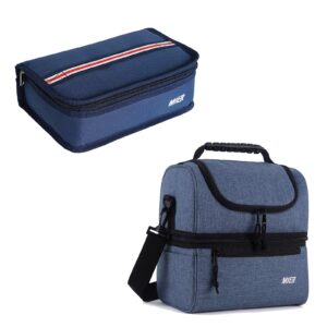 mier portable thermal insulated cooler bag mini lunch bag and 2 compartment lunch bag